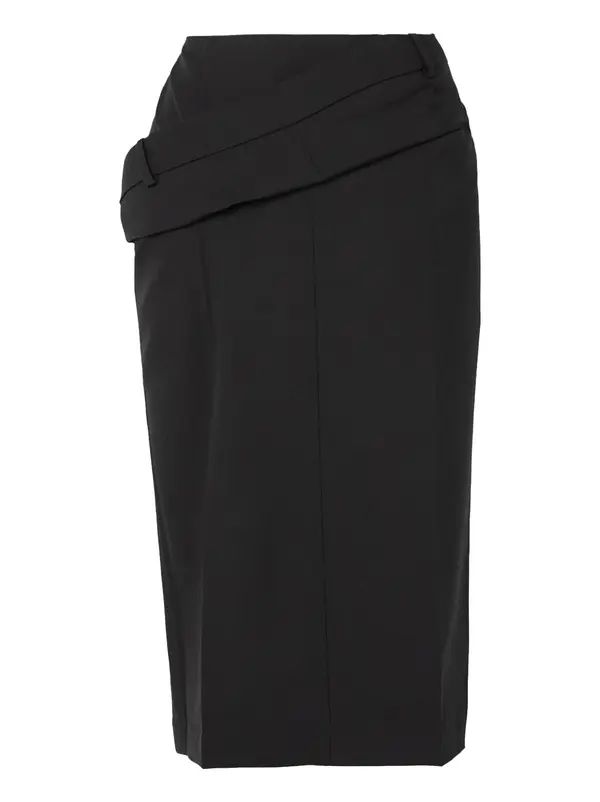 Jacquemus Vela Draped Wool Skirt - Black