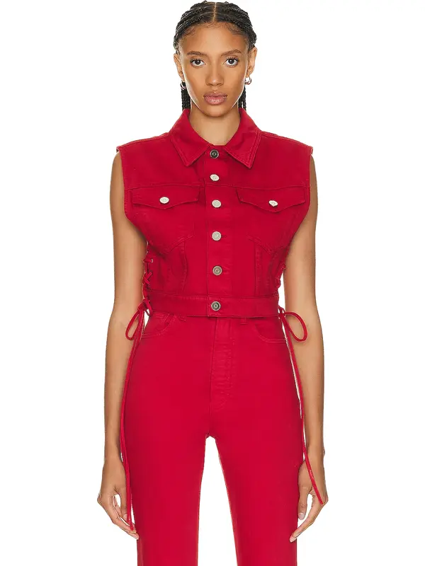 Alaïa Eyelet Vest - Rouge Alaia