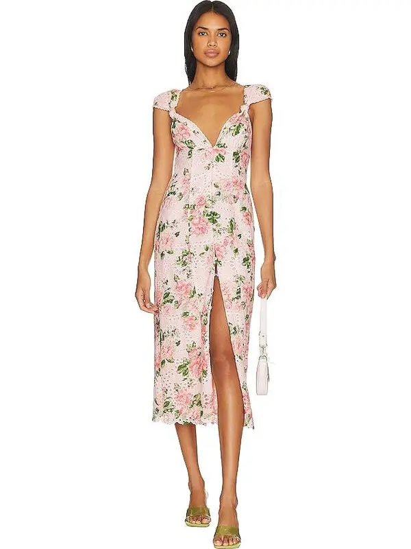 Majorelle Chrishelle Midi Dress - Pink & Green