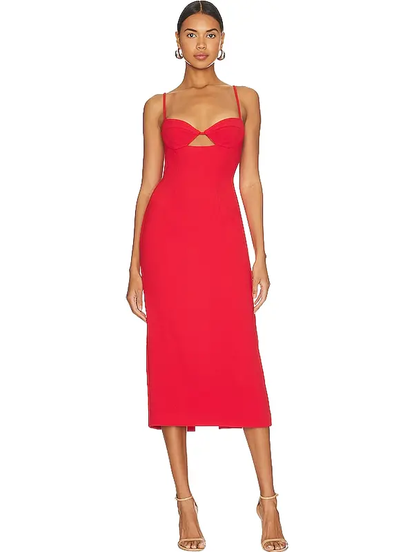 Bardot Vienna Midi Dress - Flame Orange