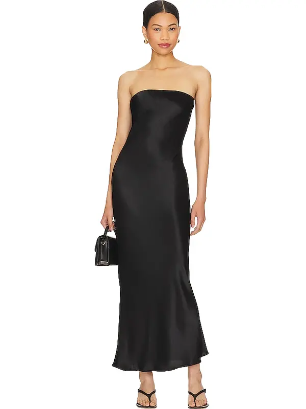 SNDYS Angel Strapless Midi Dress - Black