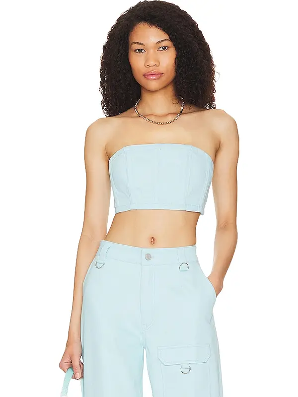 BY.DYLN Cooper Crop Top - Light Blue