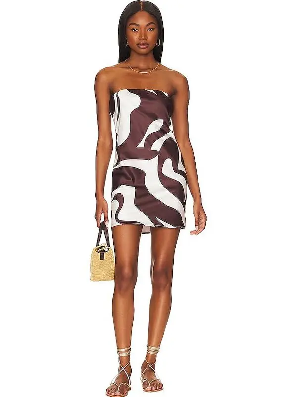 SNDYS Angel Mini Dress - Brown Swirl