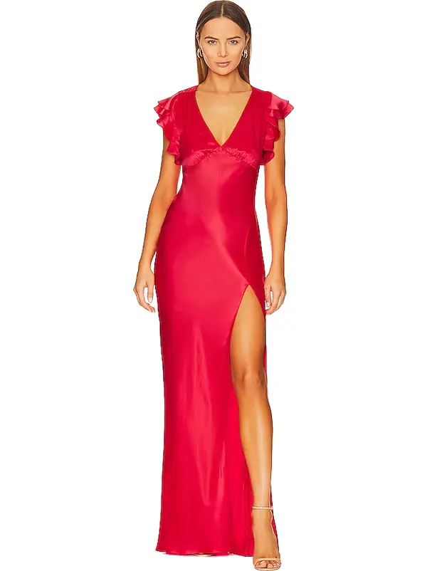 Amanda Uprichard Cecelia Gown - Crimson