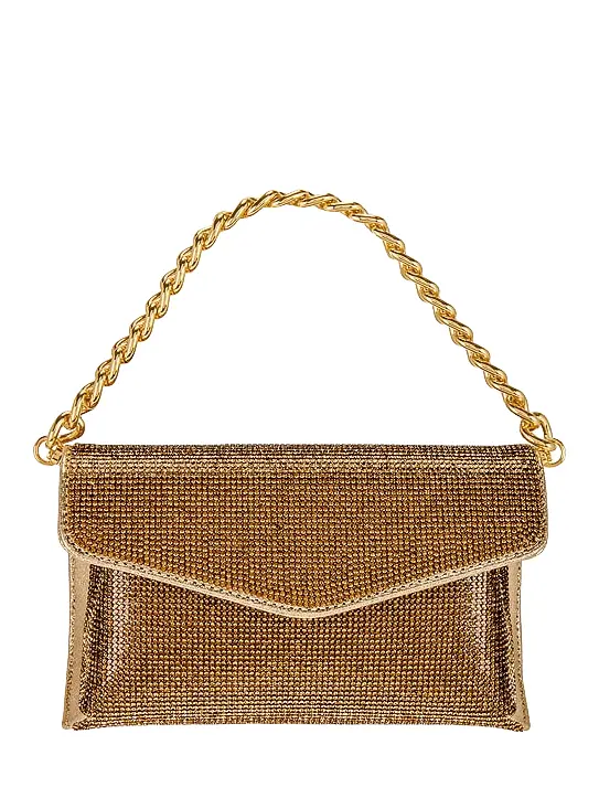 OLGA BERG Nico Crystal Clutch - Gold