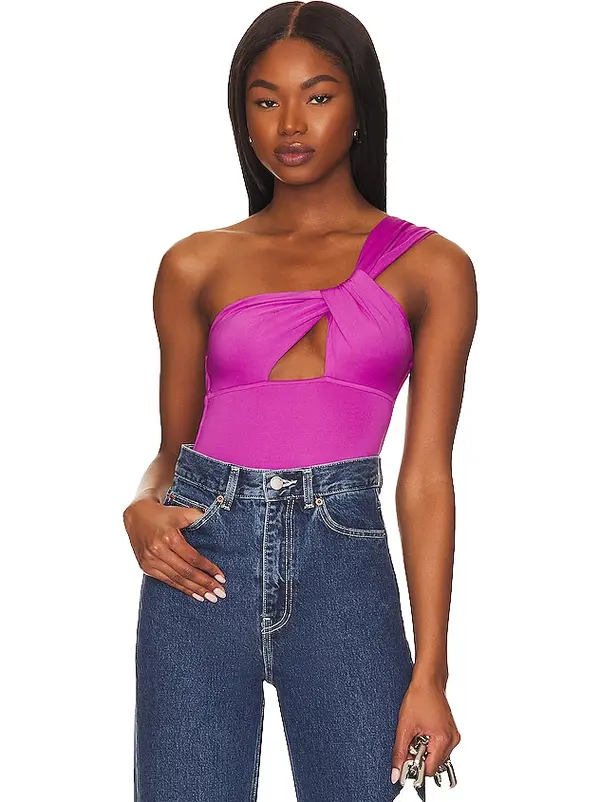 Superdown Jimena One Shoulder Bodysuit - Purple