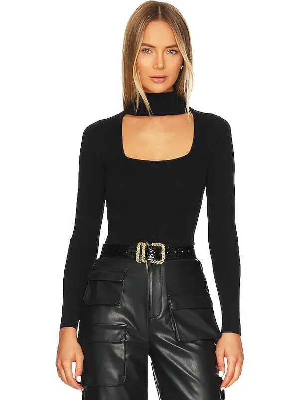 Superdown Victoria Square Neck Bodysuit - Black
