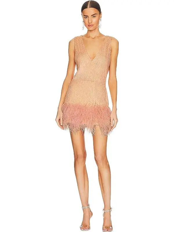 CHIO Paillettes Mini Dress - Peach