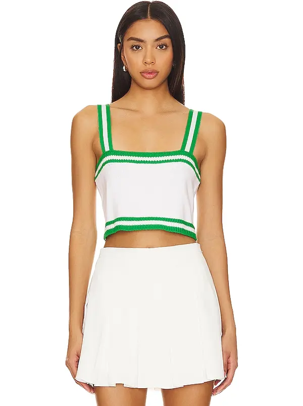 Show Me Your Mumu Below Deck Tank - Green Stripe Knit