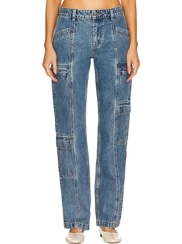 GRLFRND Naomi Low Rise Slim Cargo Jeans - Inwood Hill