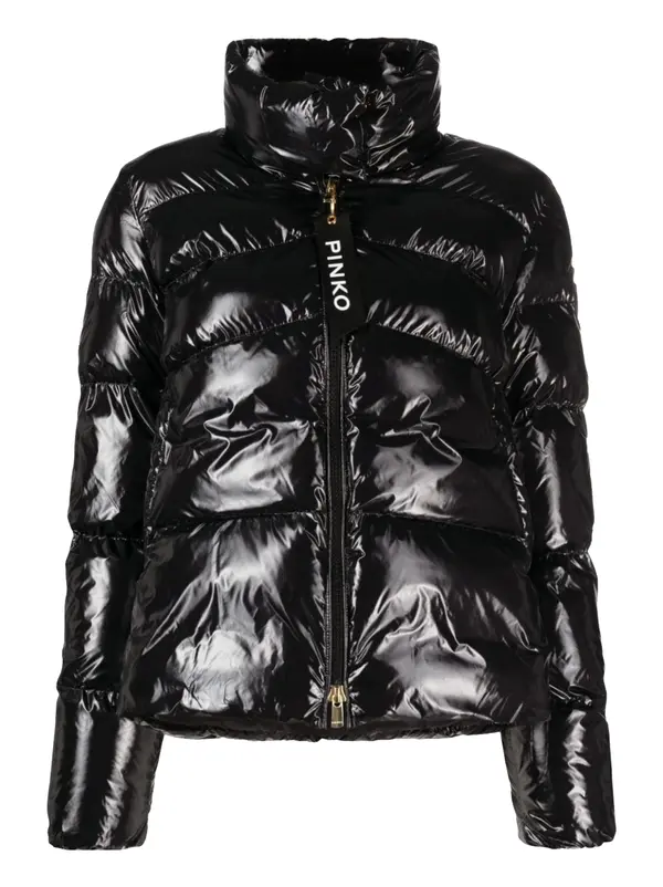 Pinko High-neck Puffer Jacket - Black