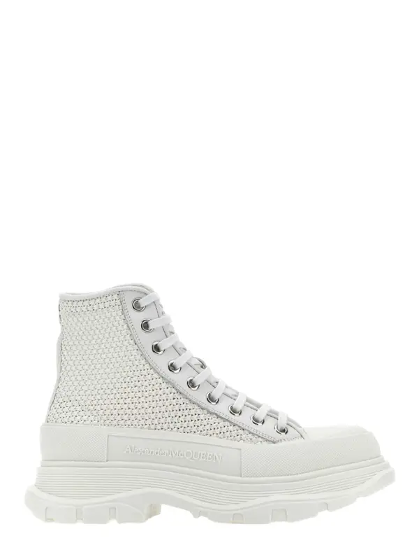 Alexander McQueen Interwoven Design Boots - White