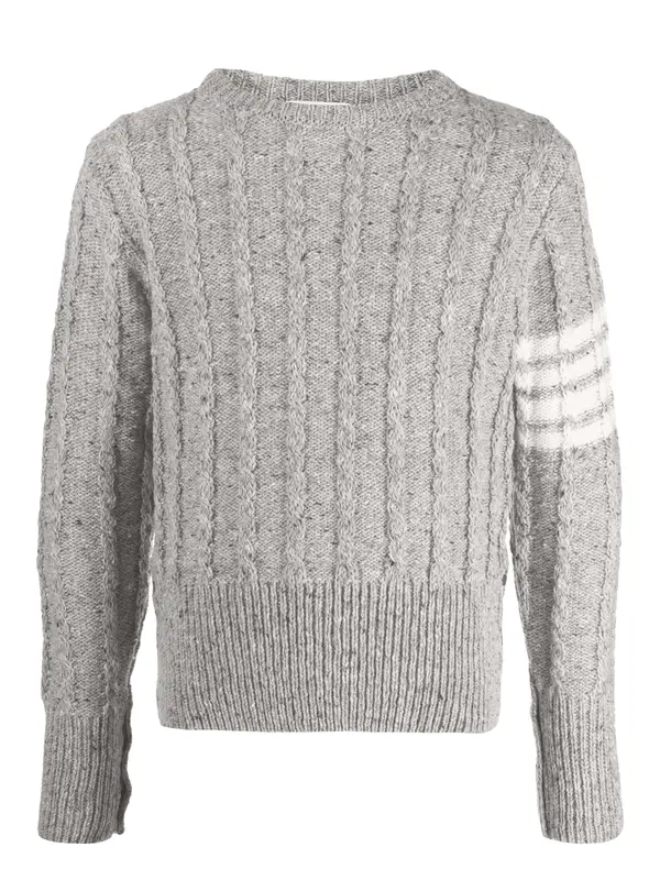 Thom Browne 4-bar Stripe Cable-knit Jumper - Grey