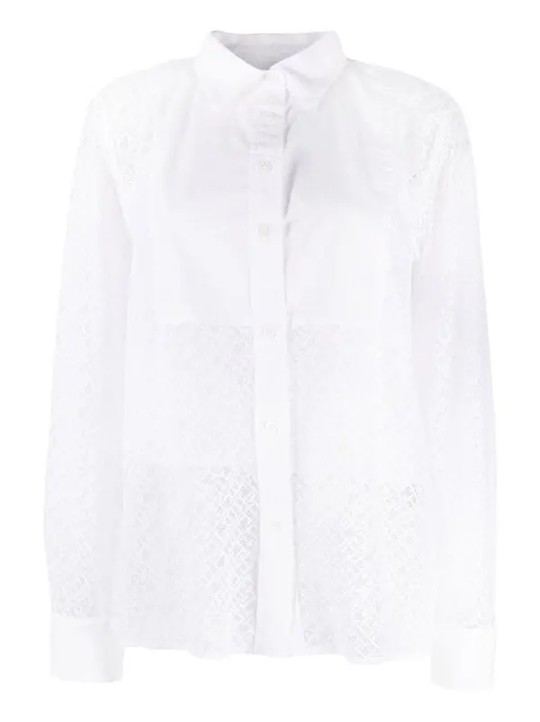 Tommy Hilfiger Monogram Lace Shirt - White