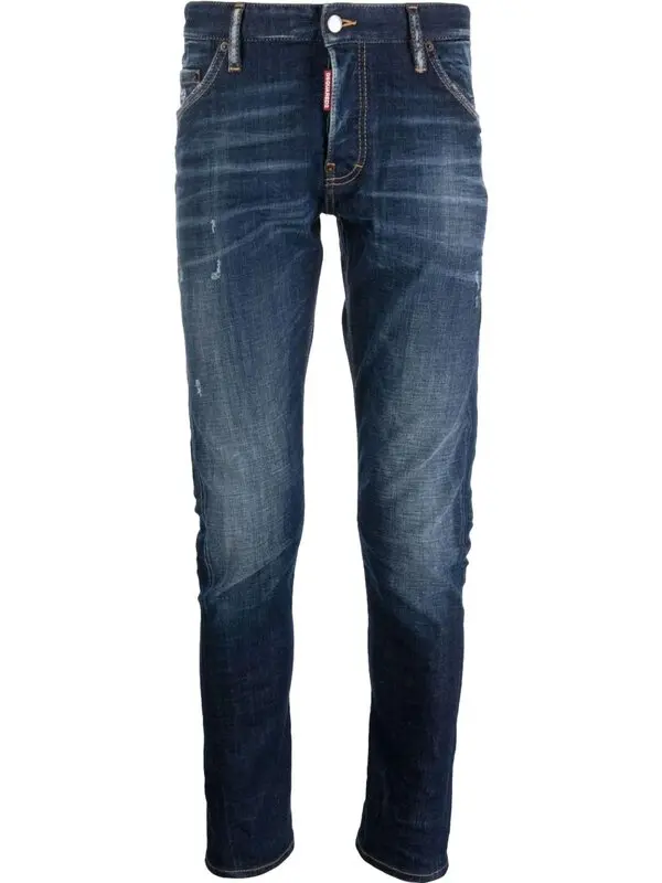 Dsquared2 Skinny Fit Cotton Denim Trousers - Blue
