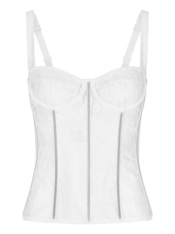Dolce & Gabbana Lace Bustier Bodysuit - White
