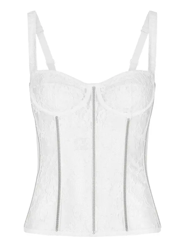 Dolce & Gabbana Lace Bustier Bodysuit - White