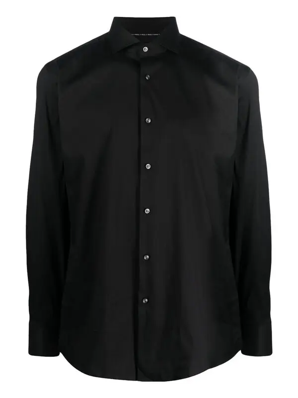 BOSS Spread-collar Button -up Shirt - Black