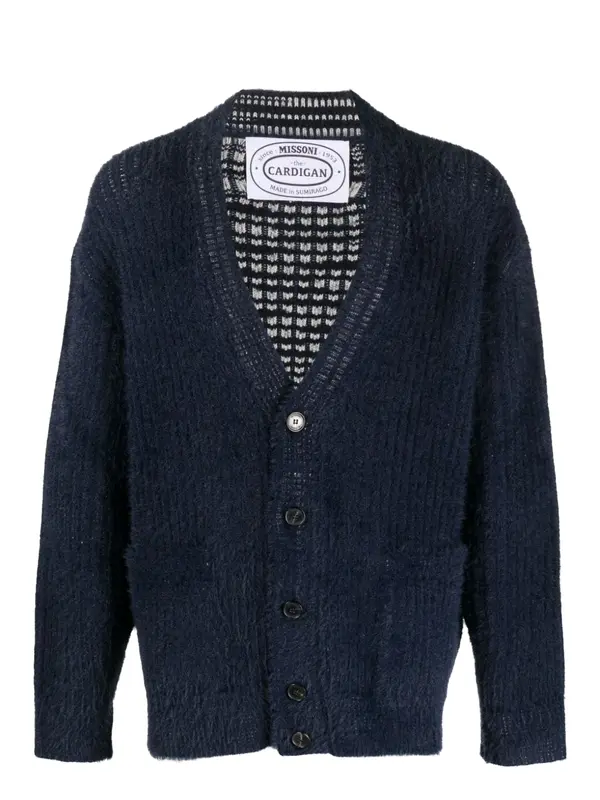 Missoni V-neck Knitted Cardigan - Blue