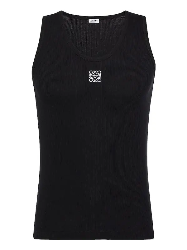 Loewe Anagram Cotton-blend Tank Top - Black