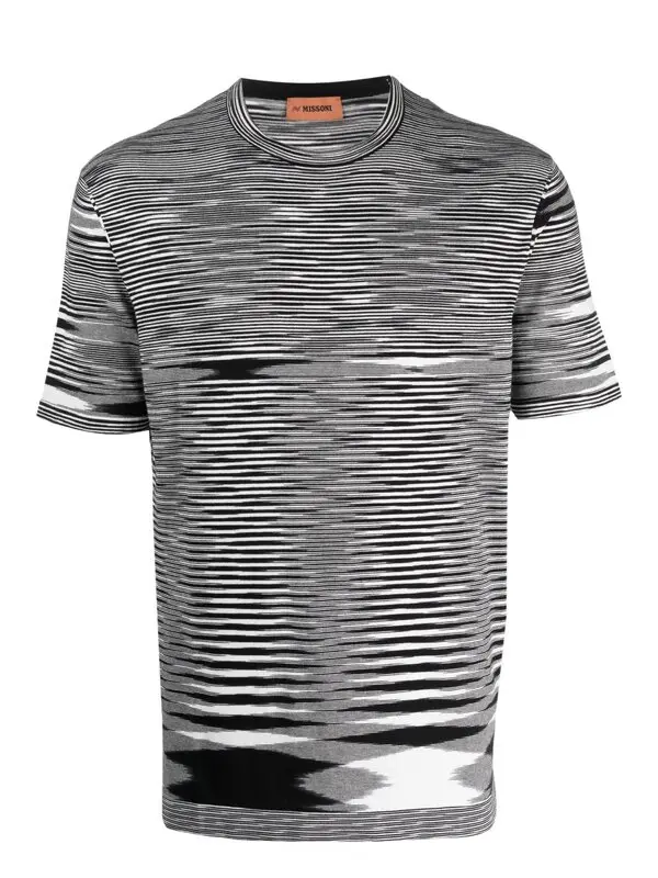 Missoni Stripe-print Short-sleeved T-shirt - Black
