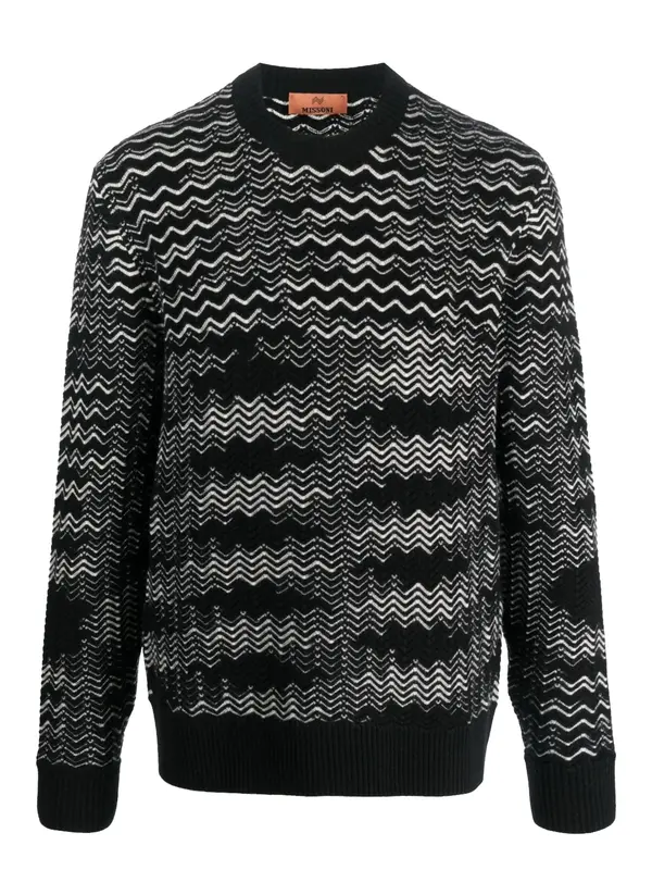 Missoni Zig Zag-pattern Jumper - Black