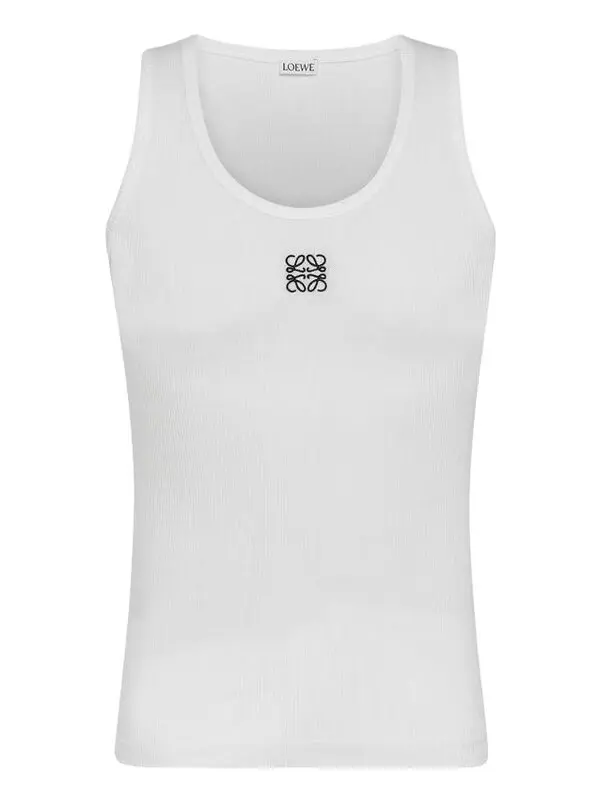 Loewe Anagram Cotton-blend Jersey Tank Top - White