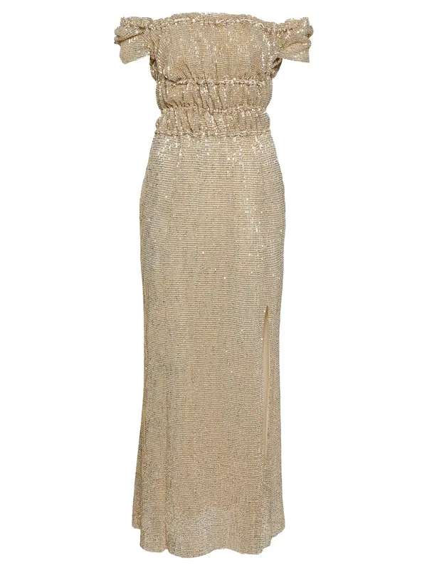 Altuzarra Embellished Silk Gown - Gold