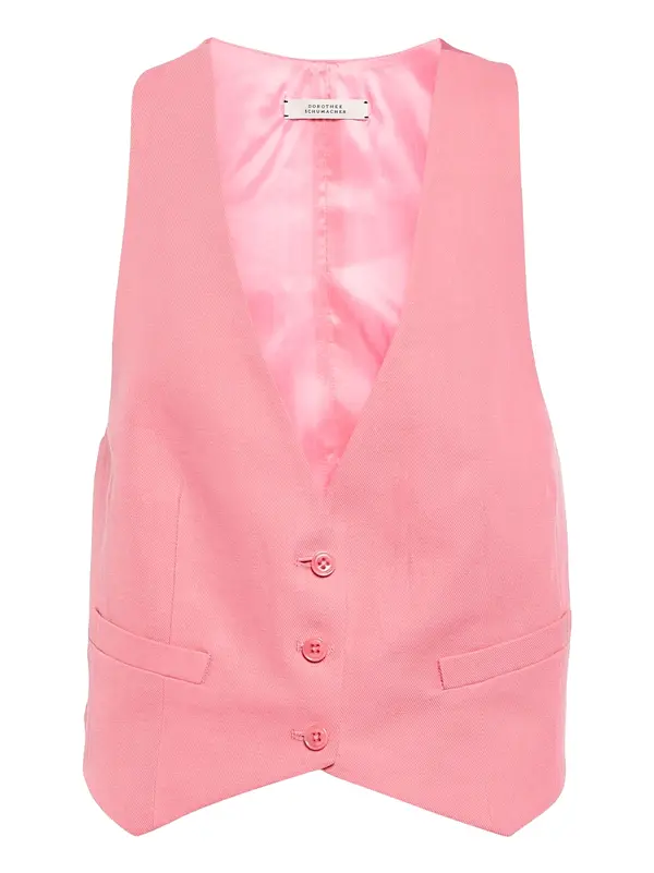Dorothee Schumacher Cotton And Linen Vest - Pink