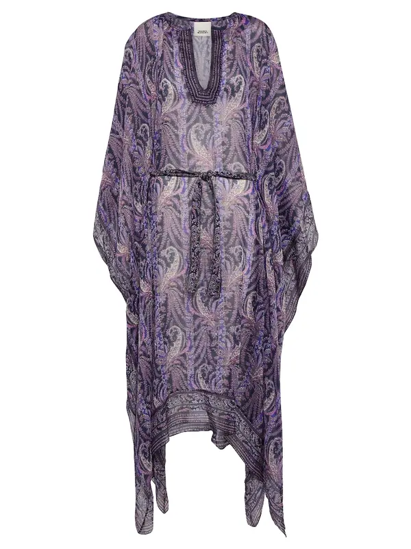 Isabel Marant Floral Cotton And Silk Maxi Dress - Purple