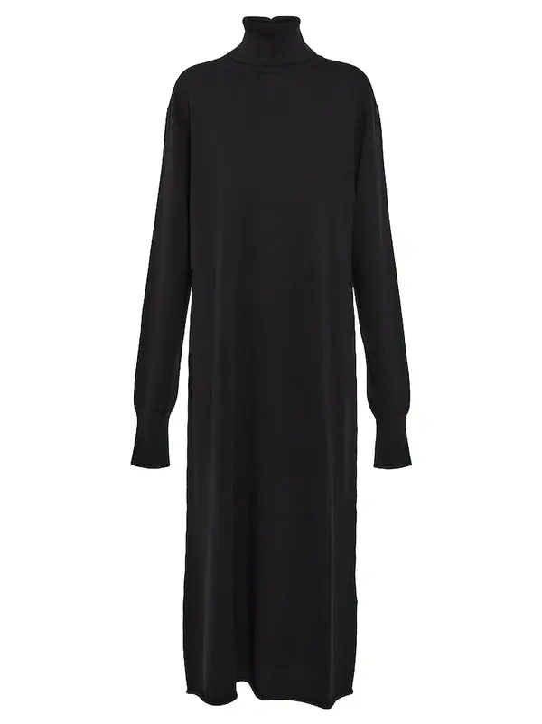 JIL SANDER Cashmere Midi Dress - Black