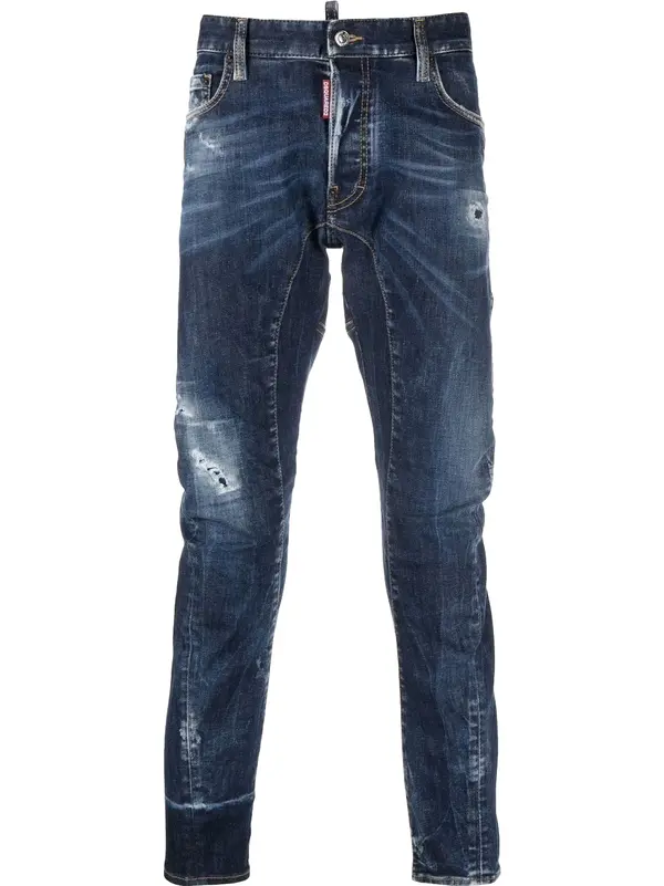 Dsquared2 Distressed Skinny Jeans - Blue