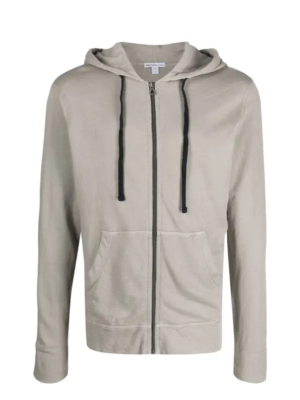 JAMES PERSE Supima Cotton Zip-up Hoodie - Grey