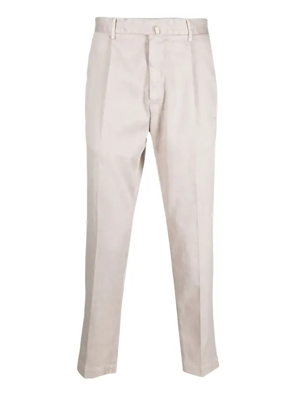 DELL'OGLIO Pleated Tapered-leg Trousers - Neutrals