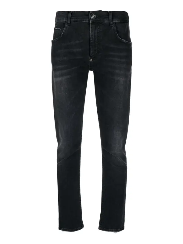Philipp Plein Stonewashed Straight-leg Jeans - Grey