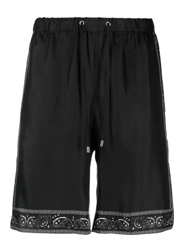 Philipp Plein Skull-print Silk Shorts - Black