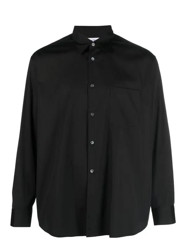 Comme Des Garçons Button-up Cotton Shirt - Black