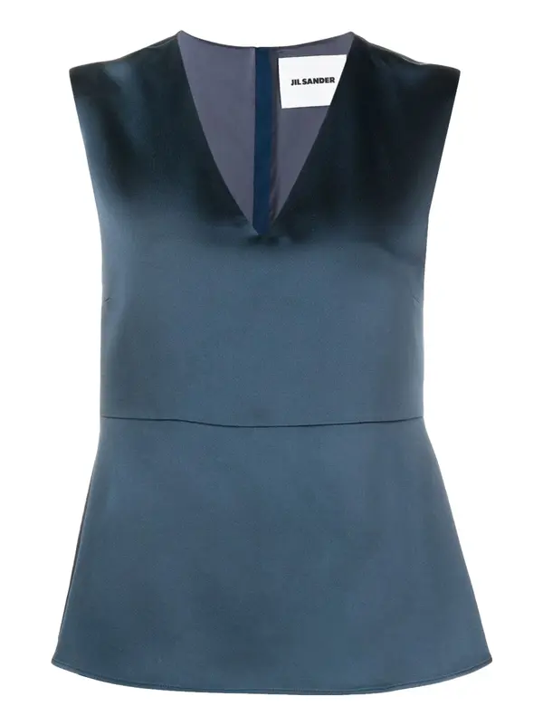JIL SANDER V-neck Tank Top - Blue