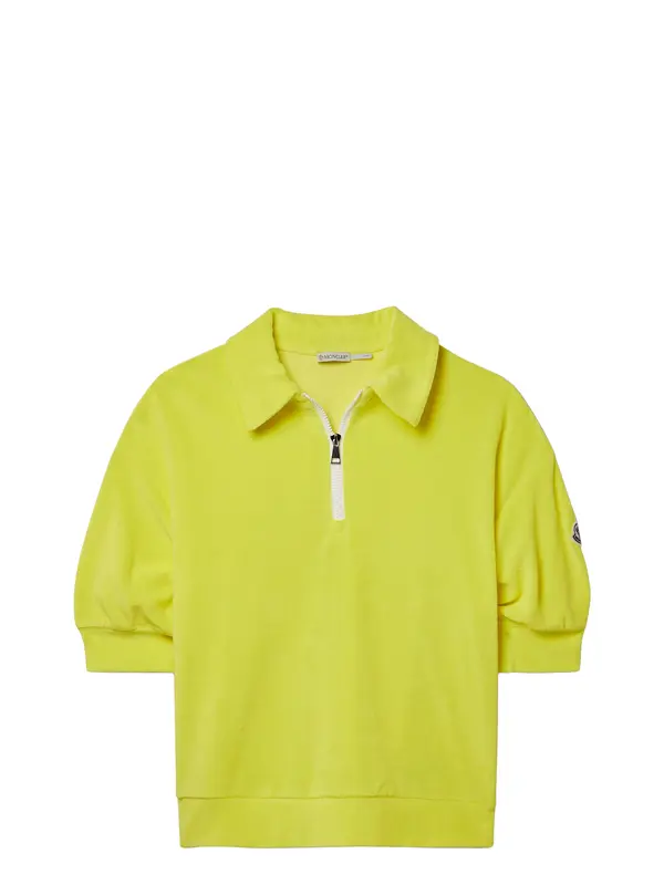 Moncler Cotton-blend Terry Polo Shirt - Yellow