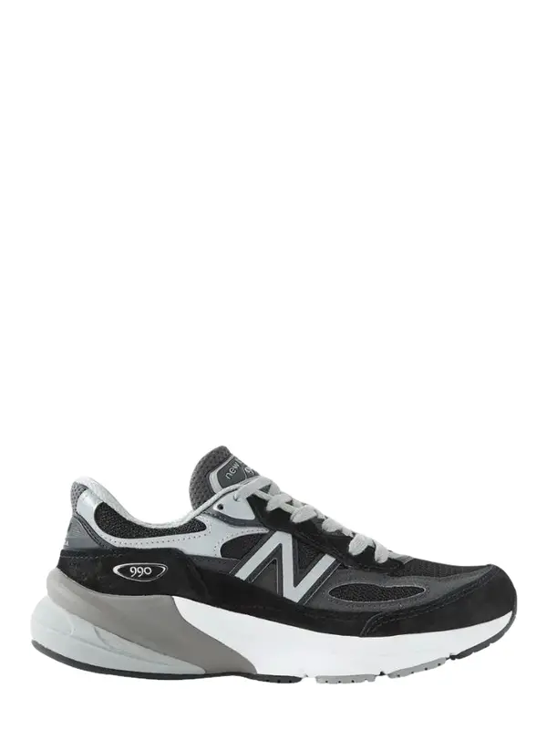 NEW BALANCE Made In Usa 990v6 Leather-trimmed Sneakers - Black
