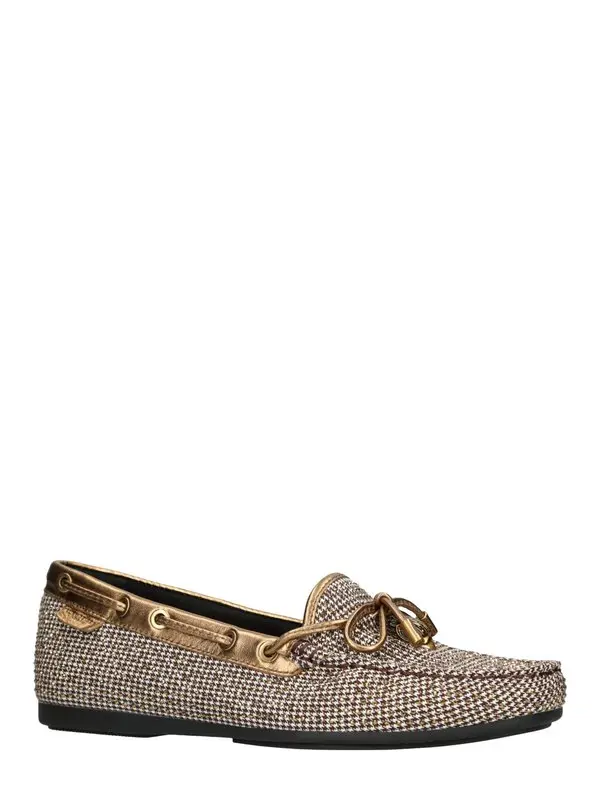 Kurt Geiger Houndstooth Moccasins - Beige