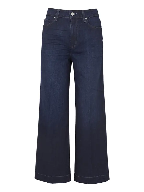 Paige Anessa Cropped Wide-leg Jeans - Dark Blue