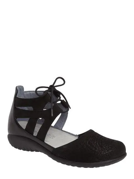 Naot Kata Lace-up Sandal - Black Leather