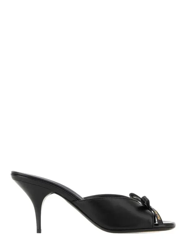 Miu Miu Nappa Leather Mules - Black
