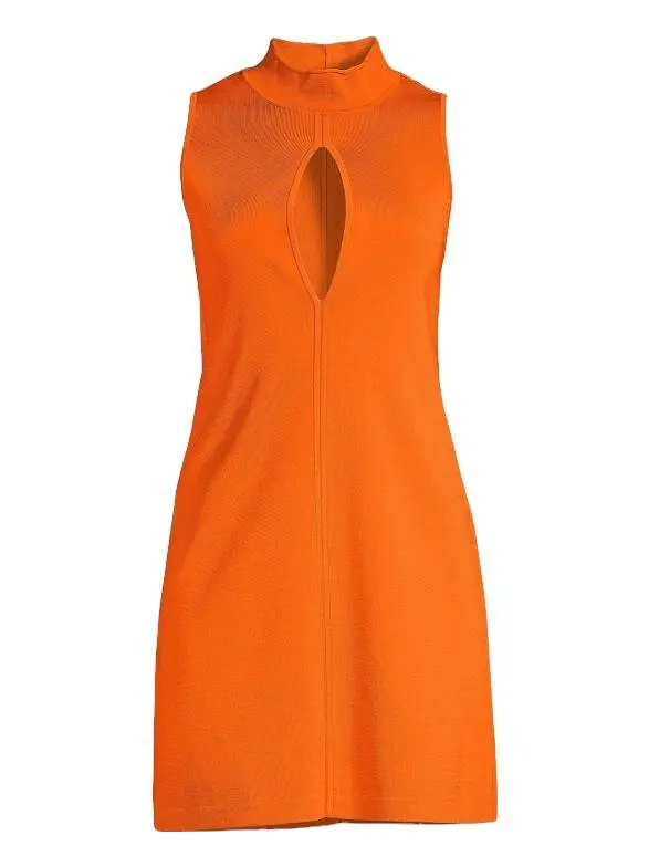 TOCCIN Madelyn Mock Turtleneck Minidress - Orange