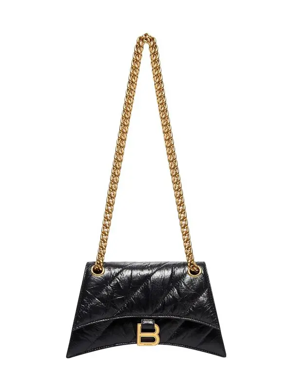 Balenciaga Crush Quilted Chain Bag - Black