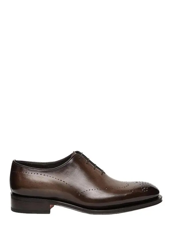 Santoni Carter Wholecut Oxfords - Dark Brown