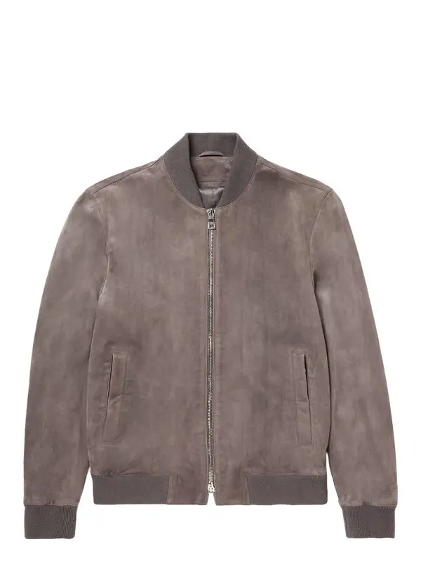 Mr P. Suede Bomber Jacket - Gray