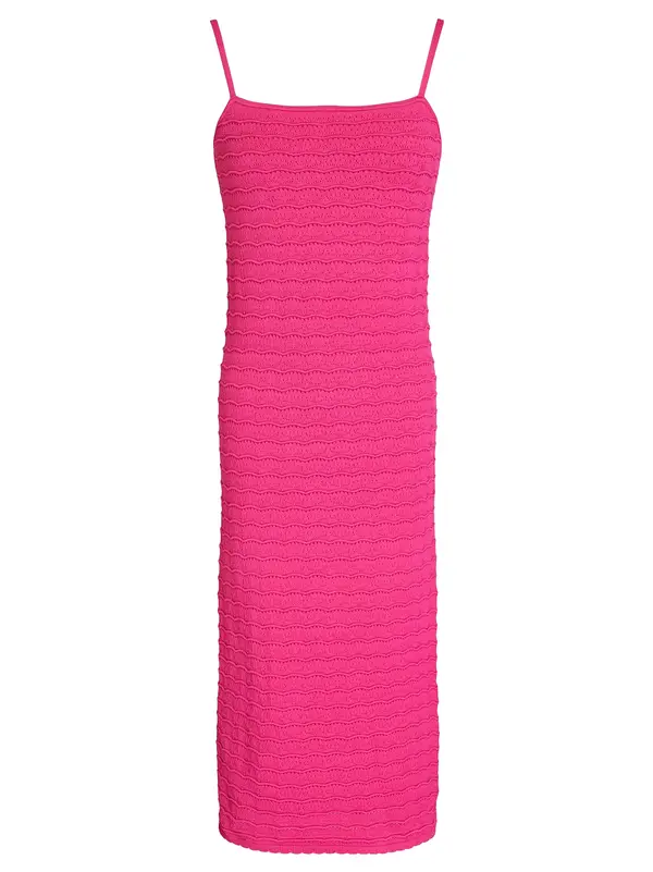 Adam Lippes Pointelle-knit Midi Dress - Fuchsia