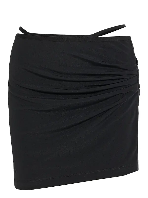 Helmut Lang Ruched Mini Skirt - Black